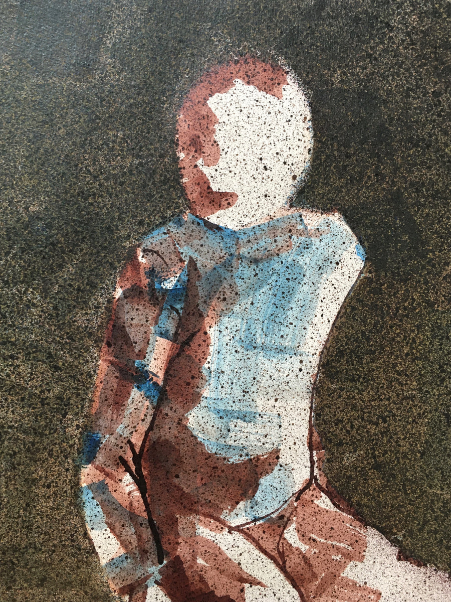 Kenneth Thabo (South Africa) Watercolour painting WHEELBARROW RIDE ori – Kerrod Antiques